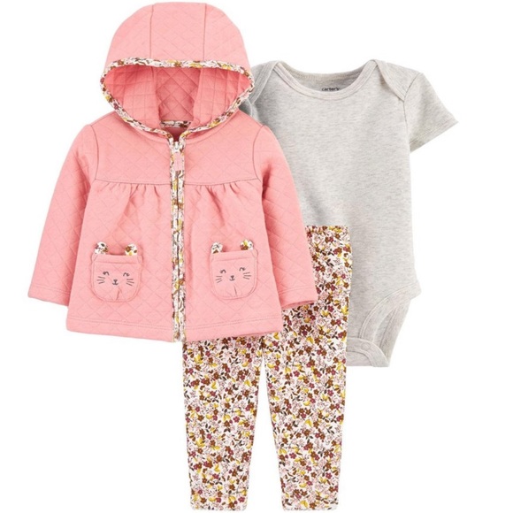 Carter's | Matching Sets | Carters Floral Baby Girls 3pc Baby Clothing ...